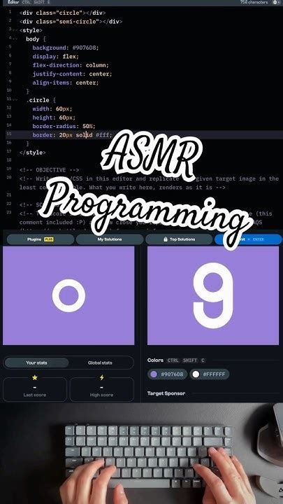 Css Battle 1st June Asmr Coding Keyboard Only Coding Asmr Cssbattle