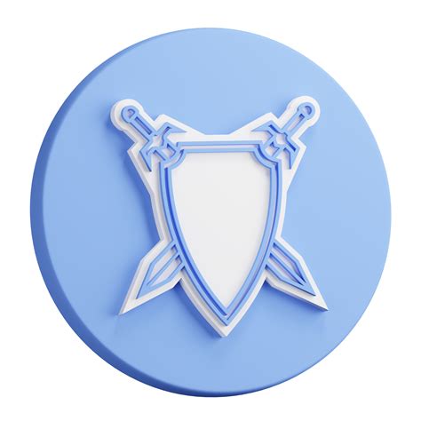 3d Button Rendering Of Pair Of Crossed Knight Swords Against Background