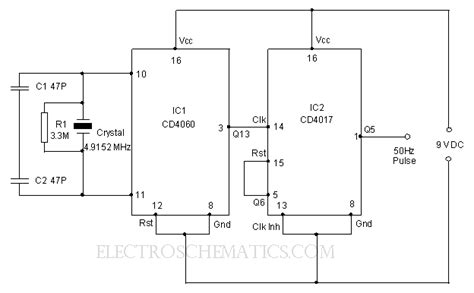 50 Hz Pulse Generator Circuit Electronic Circuit Projects Circuit