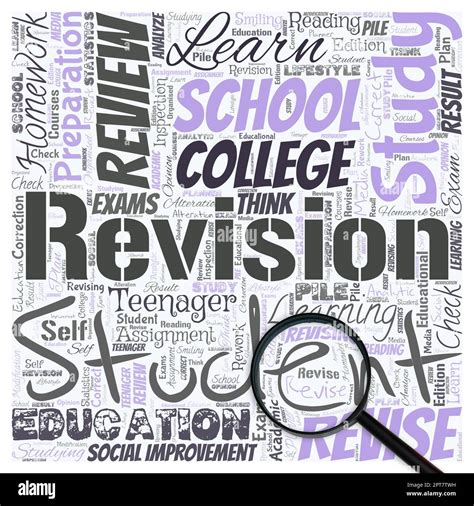 Word Cloud In The Shape Of Square With Magnifying Glass With Word