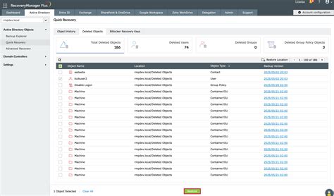 Ad User Restoration With Powershell Manageengine