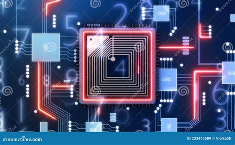 Microchip Big Data Process Motion Data Transfer Integrated Chip Digital Network And Computing