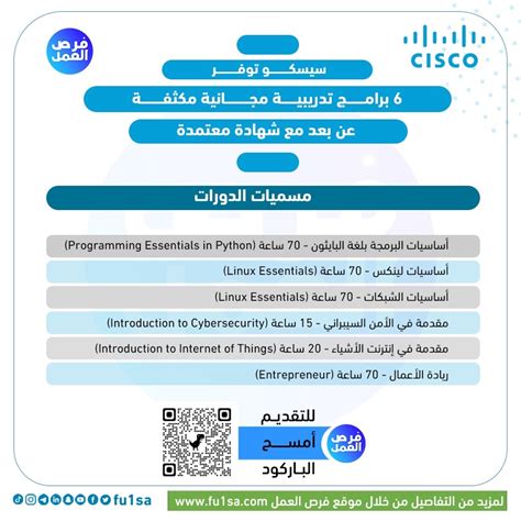 فرص العمل On Twitter 🔴 سيسكو توفر 6 برامج تدريبية تفيد في السيرة