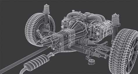 Awd Automobile Chassis 3d Model 249 3ds Fbx Max Free3d
