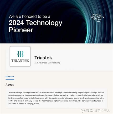 上榜｜跻身全球100，三迭纪入选世界经济论坛「2024年度技术先锋」 6月6日，世界经济论坛宣布了2024年度技术先锋（technology