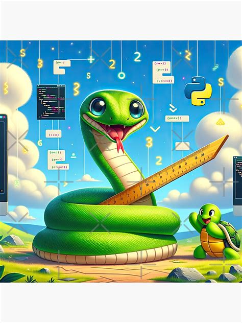 Python And Turtle Coding Companions In A Digital Wonderland Sticker