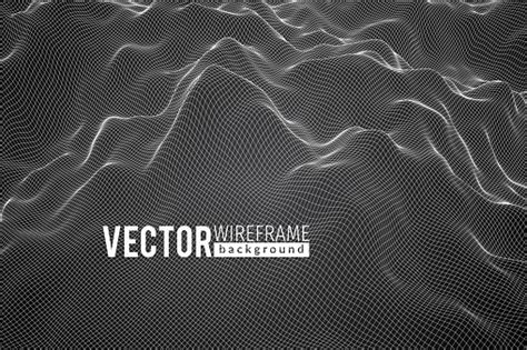 3d 공상 과학 복고풍 연결 배경 와이어프레임 지형 블록 체인 및 암호화 통화 기술 배경 디지털 환경 Hud 요소 빅 데이터와 인공 지능 3차원 형태에 대한 스톡 벡터 아트