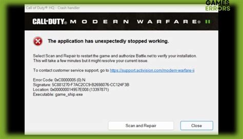 Solved Gameshipexe Crash Error In Modern Warfare 2