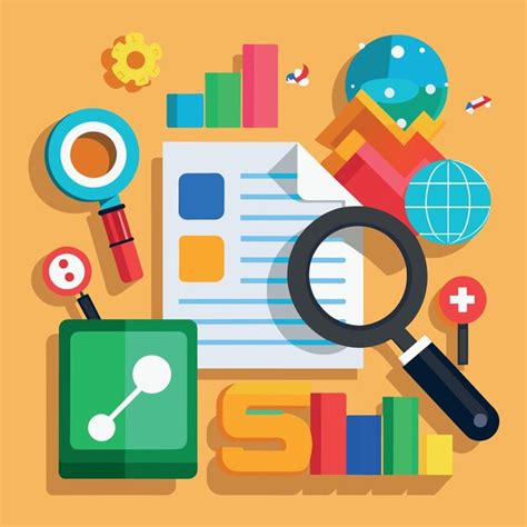premium vector seo search engine optimisation concept as colorful