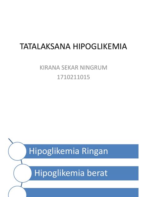 Tatalaksana Hipoglikemia Pdf