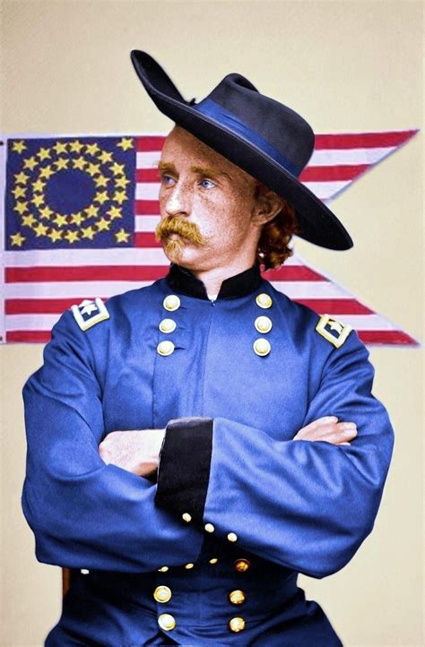 Major General George Armstrong Custer Wearing His Signature Red Cravat