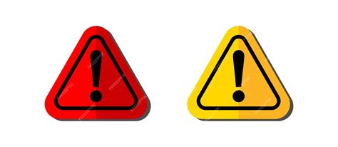 Premium Vector Caution Icons Red And Yellow Colored Caution Warning Illustration Symbol Sign