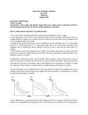 Econ 301 Sample Midterm Doc University Of British Columbia Econ 301 Midterm Spring 2018