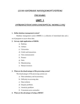 Database Management Systems Tutorial PDF