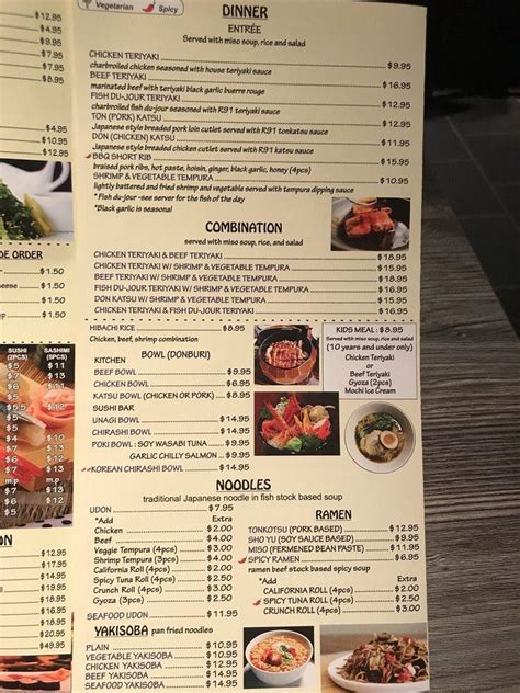 Menu At Sushi R91 Restaurant Riverside