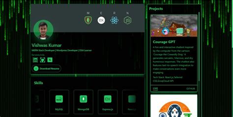 Reactjs Tailwindcss Webdevelopment Portfolio Thematrix