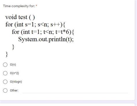 Solved Time Complexity For Void Test For Int S1 S
