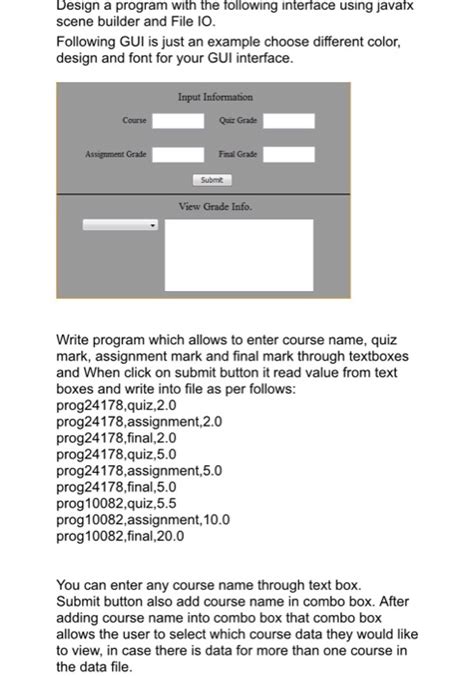 Solved Design A Program With The Following Interface Using
