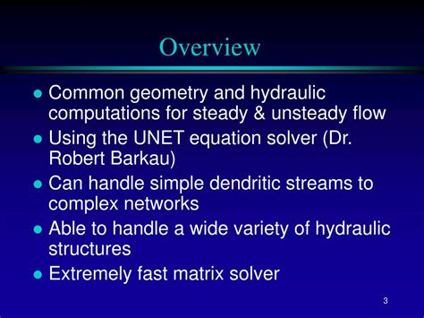 ppt overview of unsteady flow modeling with hec ras powerpoint