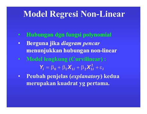 Pdf Model Regresi Non Linear X X Y 2 1 2 1 1 0