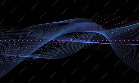 Premium Vector Abstract Wave Lines Dynamic Flowing Colorful Light Isolated On Black Background