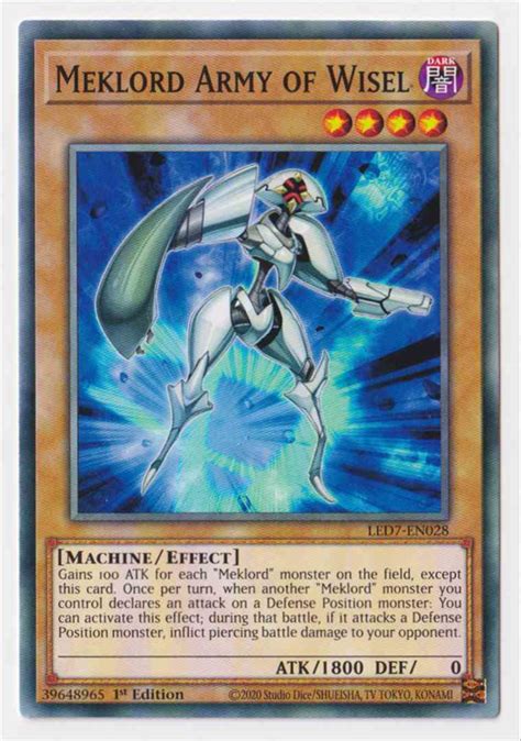 Meklord Army Of Wisel Common Led7 En028 Yu Gi Oh Single Card