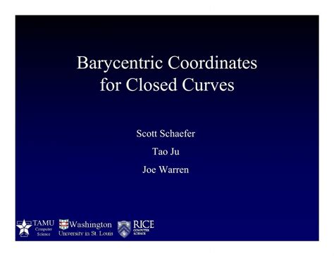 Barycentric Coordinates For Smooth Curves Tamu Computer