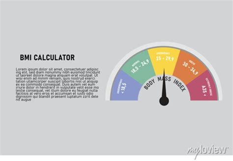 Body Mass Index Bmi Classification Chart Vector Illustration Posters For The Wall • Posters