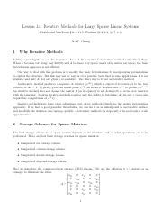 Iterative Methods For Large Sparse Linear Systems Efficiency Course Hero