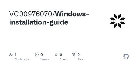 Github Vc00976070 Windows Installation Guide