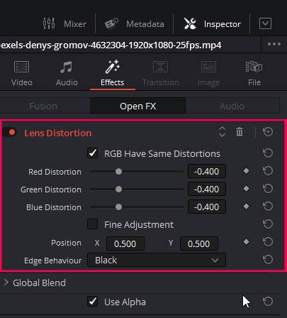 Adding And Using The Lens Distortion Effect In DaVinci Resolve 18 Edits 101