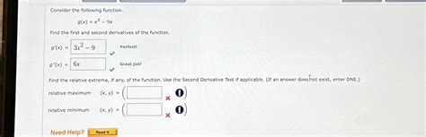 Solved Consider The Following Function G X X3 9xfind The