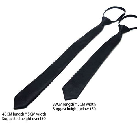 Marbit Unisex Black Simple Clip On Tie Security Tie Uniform Shirt Suit Neckties Steward Matte