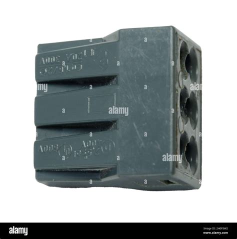 Standard Pin Black Terminal Block For Connecting All Types Of Wires On A White Background