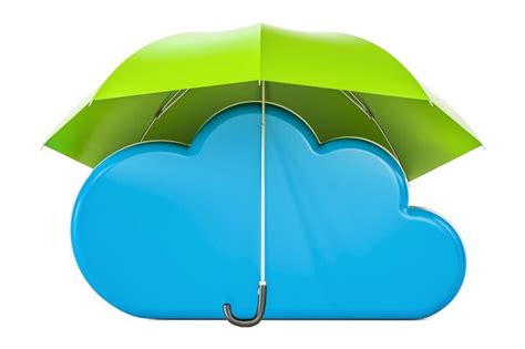 Premium Photo Security And Protection Concept Computing Cloud Under Umbrella 3d Rendering