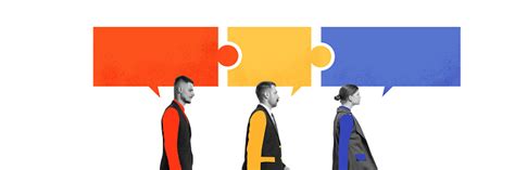 현대 미술 콜라주 상호 연결된 말풍선과 함께 걷는 전문가들은 구조화된 대화 협업 아이디어 교환을 상징합니다 20 24세에 대한 스톡 사진 및 기타 이미지 Istock