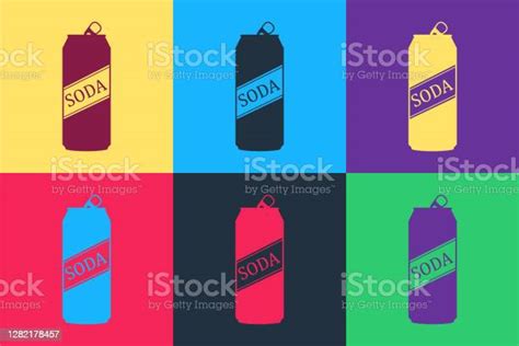 팝 아트 소다는 색상 배경에 격리 아이콘 수 있습니다 벡터 0명에 대한 스톡 벡터 아트 및 기타 이미지 0명 강철 고풍스런 Istock