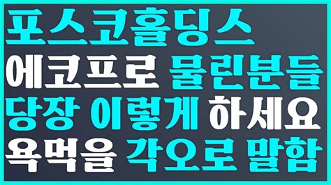 🥇포스코홀딩스 에코프로 물린분들 당장 이렇게 하세요 욕먹을 각오로 말함 💝 Posco홀딩스 주가 전망 에코프로 주가 전망