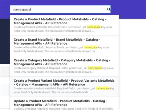 What Is Namespace When Using Graphql Query For Product Metadata