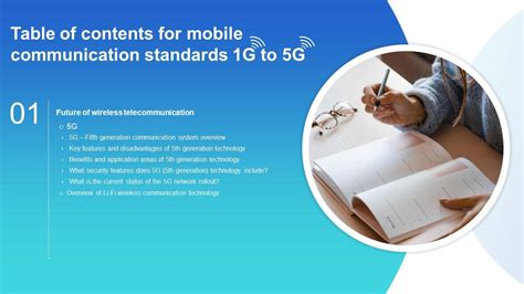 Table Of Contents For Mobile Communication Standards 1g To 5g Ppt Slides Infographics Ppt Example