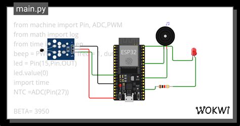 热敏电阻报警 Wokwi ESP32 STM32 Arduino Simulator