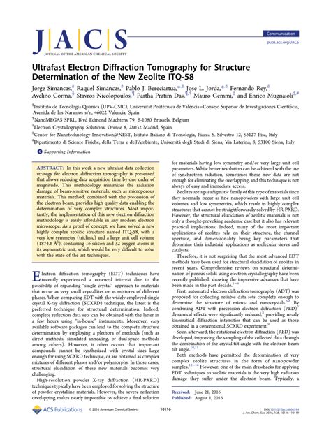 Pdf Ultra Fast Electron Diffraction Tomography For Structure