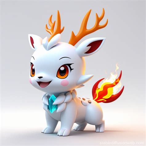 Epic Fire Dragon Deer Pokemon Stable Diffusion Online