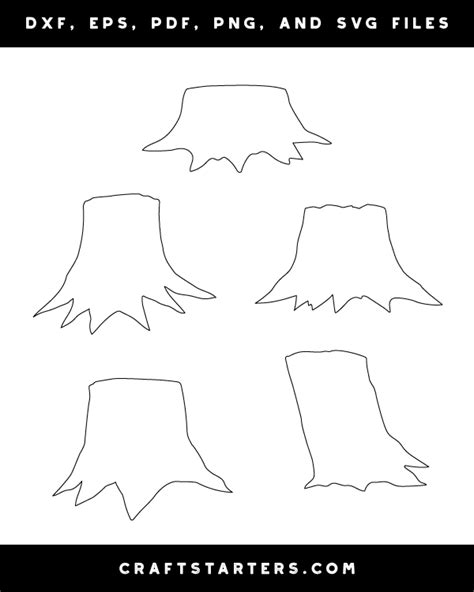 Tree Stump Outline Patterns DFX EPS PDF PNG And SVG Cut Files