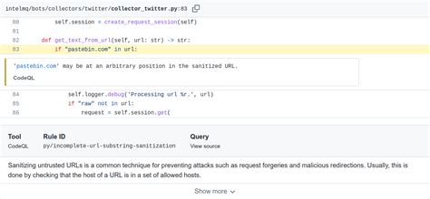GitHub Code Scanning Result For Twitter Collector Leads To Check Fail Issue Certtools