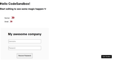 React Signup Login Component Examples Codesandbox