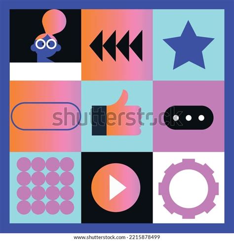 Digital Geometric Tech Elements Abstract Vector Stock Vector Royalty Free 2215878499