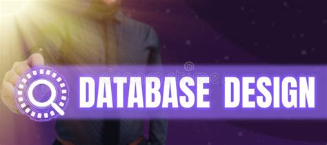 Hand Writing Sign Database Design Business Idea Organisation Of Data According To A Database