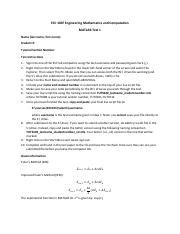 Numerical Methods For Mass Spring System In MATLAB Course Hero