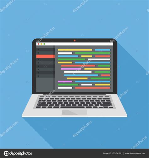 coding programming web development concept source code editor with lines of code on laptop